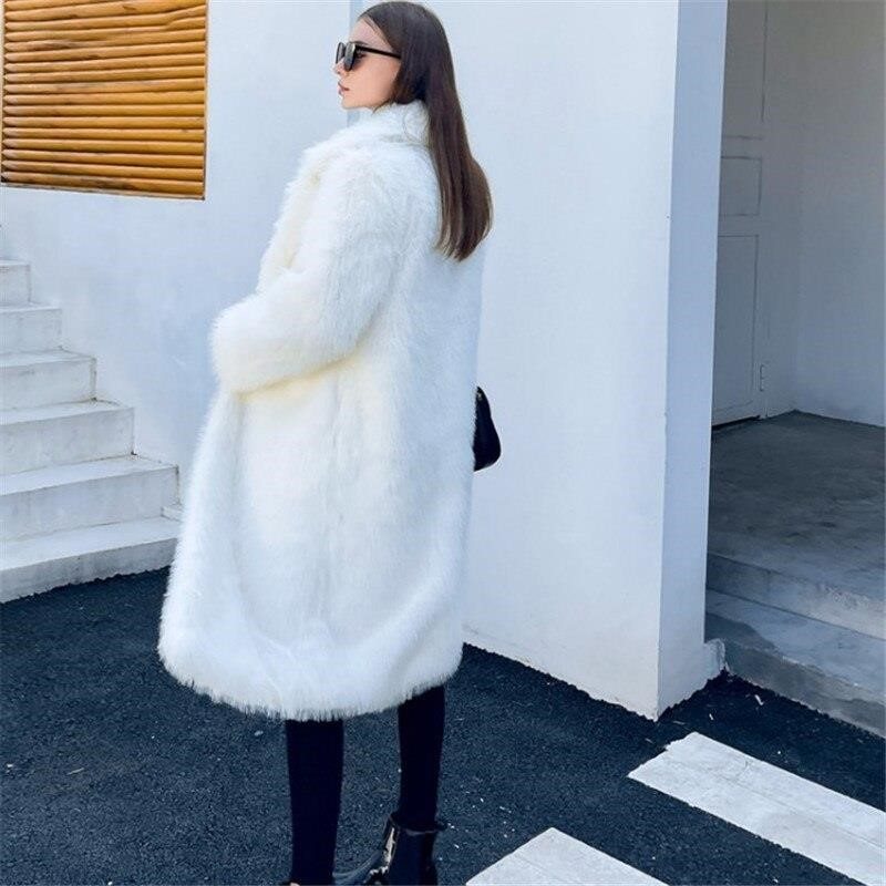 Dirbtiniai kailiniai paltai Elegantiška mada 2023 m. žiema, moteriška ...