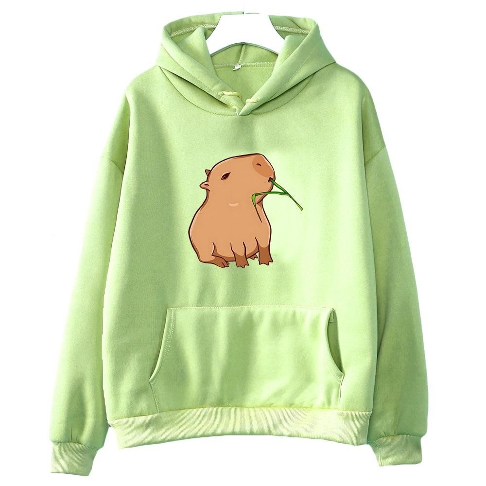 Juokingas Capybara Print Hoodie Moterų / Vyrų Kawaii Cartoon Tops ...